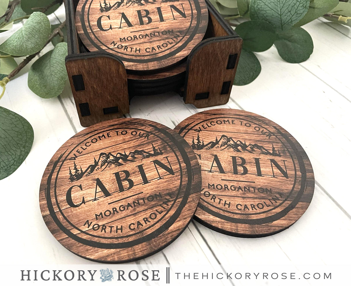 Rustic Cabin | Coaster Set – Hickory Rose