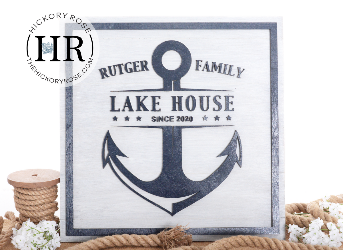 Anchored | Wood Sign – Hickory Rose