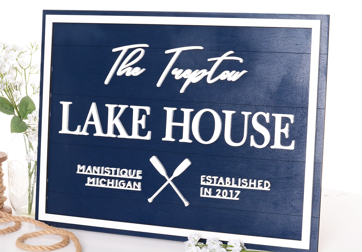 Family Lake House | Wood Sign – Hickory Rose